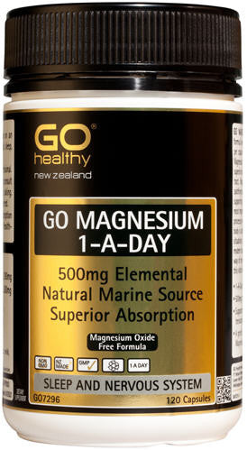 Go Healthy GO Magnesium 500mg 1-A-Day Capsules 120 – NZ Pharmacy Connect